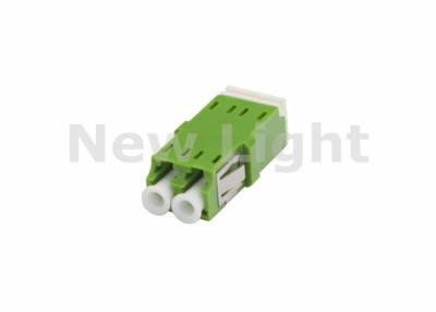 China Green Housing LC Duplex Adapter Without Flange for High Precision Fiber Optic Connections for sale