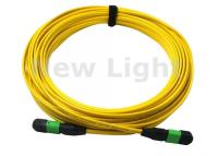 China Yellow MPO MTP Cable APC < 0.3dB 3 Meters 12 Core / 24 Core MPO Patchcord for sale