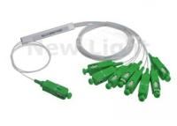 China SAPC MINI Single Mode 1x8 PLC Splitter with SC APC Connector for FTTH Applications for sale
