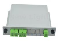 China Grey SC APC 1x4 PLC Splitter Box Planar Waveguide Type for FTTH Systems for sale