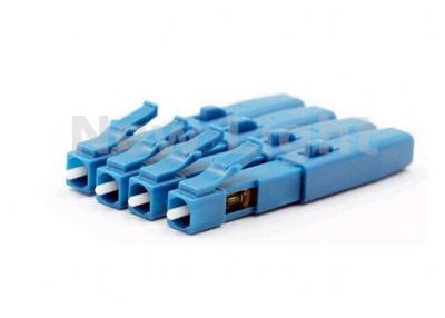 China Blue Single Mode Embedded Type LC Quick Connector for FTTH Fiber Optic Applications for sale