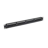 China Metal Shielded 24 Port RJ45 Patch Panel RoHS/UL/CE Certified for Cat5e/Cat6/Cat6a/Cat7 Ethernet for sale