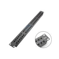 China 24 Port 1U Height RJ45 Patch Panel with Metal Construction for Rack Mountable Ethernet Networks for sale