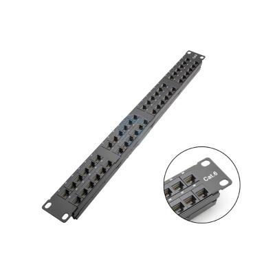 China 24 Port 1U Height RJ45 Patch Panel with Metal Construction for Rack Mountable Ethernet Networks for sale