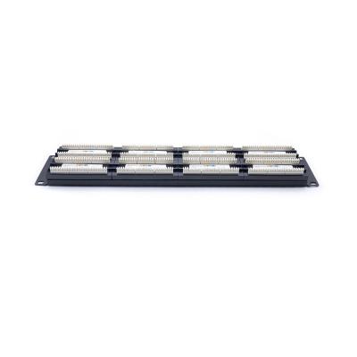China 1U 2U Black Metal RJ45 Patch Panel with Krone IDC Termination for Ethernet Cable Management for sale