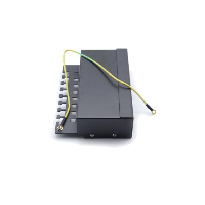 China Black 1U Rack Mountable Metal RJ45 Patch Panel with 110/Krone IDC Termination for Cat6a Ethernet Networks for sale