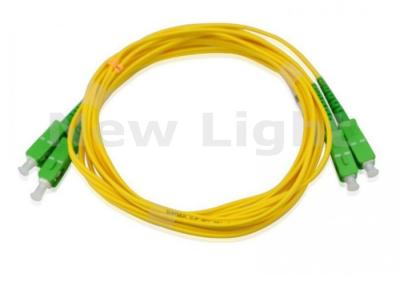 China FTTH SC APC Patch Cord 2.0mm Diameter Single Mode Duplex Fiber Optic Cable 3 Meter Length for sale