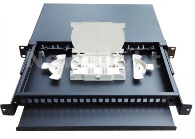 China Indoor 19 Inch 24 Port Pull Type Fiber Optic Patch Panel Rack Mount Distribution Frame for sale