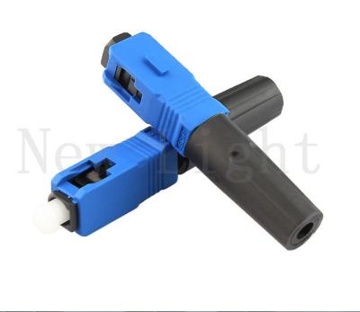 China SC/UPC Quick Assembly Fiber Optic Connector with ≤0.3dB Insertion Loss for Field Assembly and No Epoxy No Polishing for sale
