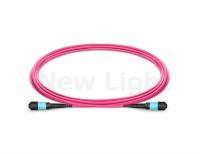 China 12 Core OM4 MPO MTP Patch Cord with 3.0mm LSZH Magenta Cable and Female Connector for sale