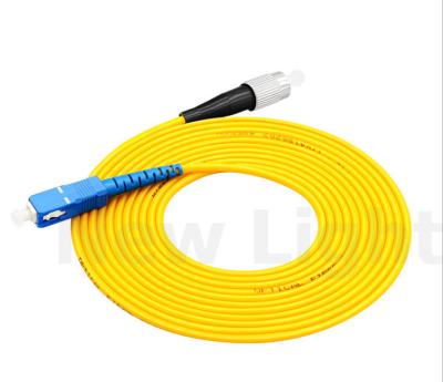 China FC-SC Single Mode Fiber Optic Patch Cord with 3.0mm Diameter and Low Insertion Loss for sale