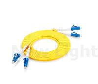 China LC-LC Connector Single Mode Fiber Optic Patch Cord with 3.0mm LSZH Duplex Yellow Cable for sale