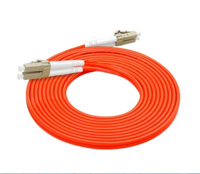 China 62.5/125 Fiber Optic Patch Cord with LC-LC Connector 3.0mm Diameter and Customized Length Orange Color for sale