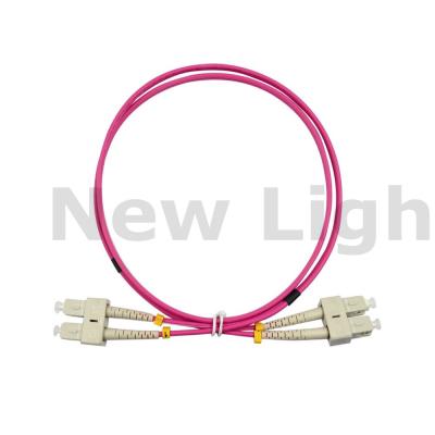 China 3 Meters SC-SC OM4 Duplex Fiber Optic Patch Cord with Clip for High-Speed Data Transmission for sale
