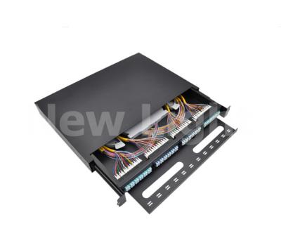 China 96 Core LC Fiber Optic Patch Panel FTTH Distribution Box Stainless Steel 19 Inch Rack Mount for sale