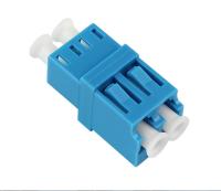 China Blue LC Fiber Optic Adapter Common Type Single Mode Duplex with Plastic Material and Low Insertion Loss for sale