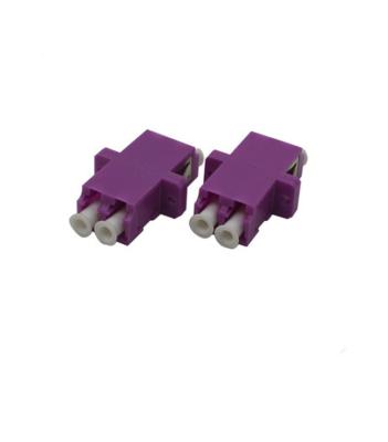 China Purple OM4 LC Duplex Fiber Optic Adapter with Low Insertion Loss ≤0.20dB and High Durability >1000 Plug Times for sale