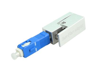 China SC Bare Fiber Optic Adapter with Low Insertion Loss ≤0.20dB, High Precision Alignment, and Nickel Plated Brass Body for sale