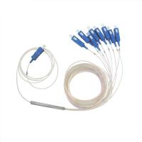 China 1x8 Port Configuration Fiber Optic Splitter with 1260-1650nm Operating Wavelength and Steel Tube Type for FTTH / CATV for sale