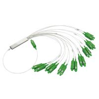 China Single Mode Fiber Optic Splitter 0.9 um with SC/APC Connector and 1x2/4/16 Port Configuration for sale
