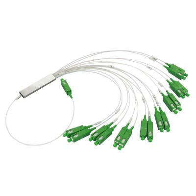 China Single Mode Fiber Optic Splitter 0.9 um with SC/APC Connector and 1x2/4/16 Port Configuration for sale