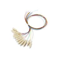 China Multi-Mode Fiber Optic Pigtail with SC/PC Connector and 0.9mm Diameter for FTTH Box Applications for sale