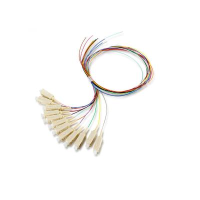 China Multi-Mode Fiber Optic Pigtail with SC/PC Connector and 0.9mm Diameter for FTTH Box Applications for sale