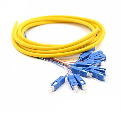 China 0.9mm Diameter Single Mode Fiber Pigtail with SC Connector and 1.5m Length for Low Insertion Loss for sale