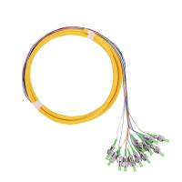 China ST APC Connector Fiber Optic Pigtail with 0.3 dB Insertion Loss and 12 Core Bounded Tube for sale