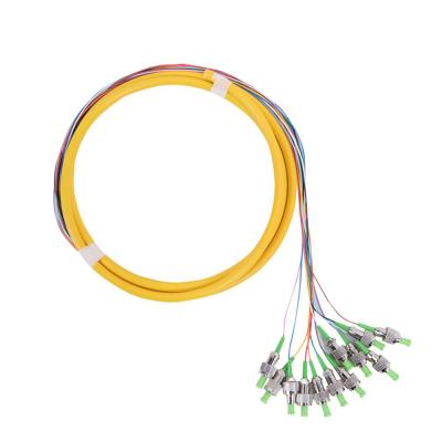China ST APC Connector Fiber Optic Pigtail with 0.3 dB Insertion Loss and 12 Core Bounded Tube for sale
