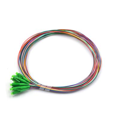 China LC APC 12 Cores Fiber Optic Pigtail with High Precision Ceramic Ferrule for Optical Communication for sale