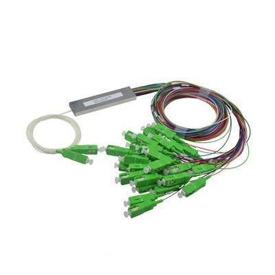 China Mini Coupler 2x8 SC APC Fiber Optic Splitter PLC 1.5M for FTTH Box and PON Networks for sale