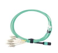 China 3.3 ft MPO MTP Cable to 8xLC Fan-out Patch Cord 50/125 Multimode Fiber Optic Patch Cord for sale