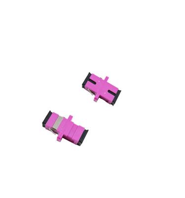 China OM4 Rose Pink SC Simplex Fiber Optic Adapter with Zirconia Sleeve and Low Insertion Loss for FTTH CATV Internet for sale