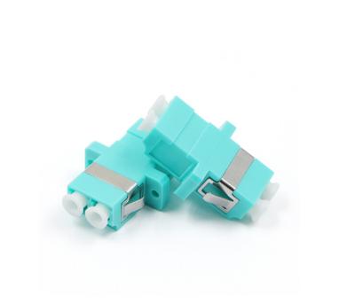 China LC DX OM3 Fiber Optic Adapter with Ceramic Sleeve for ≤0.3dB Insertion Loss and >1000 Times Durability for sale