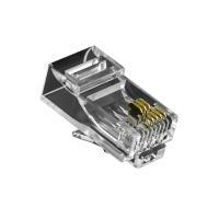 China Premium Gold-Plated RJ45 Ethernet Connector with Shielded Tails and Fluke Approved for CAT6/CAT7 Networks for sale