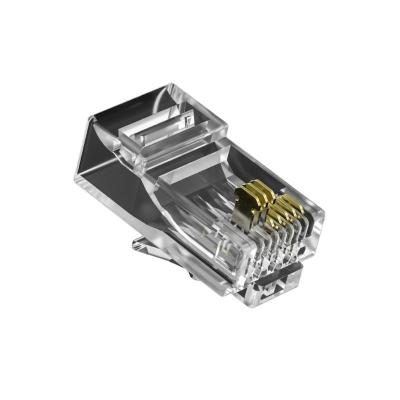 China Premium Gold-Plated RJ45 Ethernet Connector with Shielded Tails and Fluke Approved for CAT6/CAT7 Networks for sale