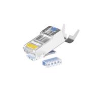 China Bulk Industrial CAT6 RJ45 Plugs with Transparent Housing and 50 Micron Gold Plated Contacts for 1 Gbps Ethernet for sale