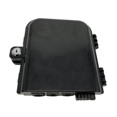 China Black IP65 Waterproof FTTH Termination Box with 1 x 8 PLC Splitter for Drop Cable in ABS Material for sale