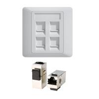 China CAT7 Keystone Socket 10Gbps with UL 94V-0 Fire Rating and Slim Profile for Data Centers for sale