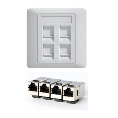 China CAT6 RJ45 Socket with 90W Power Delivery IEEE 802.3bt Type 4 Compliant and 86 * 86 mm Size for Smart Buildings for sale
