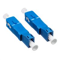 China SC-LC Fiber Optic Adapter with Low Insertion Loss and Blue Plastic Housing for Hybrid Connector Applications for sale