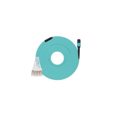 China Type A MPO Fiber Optic Patch Cord with LC Duplex Uniboot Connector 8 Core LSZH Material OM3 50/125 Cable for sale