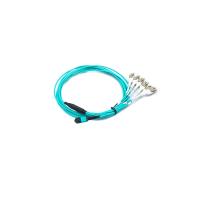 China Customized Length Aqua Color LSZH MPO MTP Breakout Fiber Optic Cable for High-Speed Data Transmission for sale