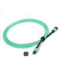 China Female MPO to MPO Fiber Patch Cord OM4 50/125 24 Core Multimode with LSZH Material 10ft Length for sale
