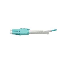 China Pulling Uniboot Aqua LC Connector Fiber Optic Jumper Cable 3 Meter 50/125 2.0mm Diameter for sale