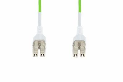 China OM5 100 Gigabit Multimode Duplex Fiber Optic Patch Cord with PVC/LSZH Material and Customizable Length for sale