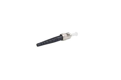 China ST Single Mode 2.0mm Fiber Optic Connector with Metal Material and Black Net Boot for sale