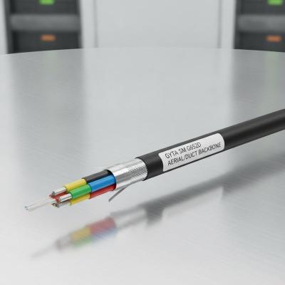 China GYTA Aluminum Tape Armored Fiber Optic Cable with Stranded Loose Tube and Single Mode G652D for Aerial Duct for sale