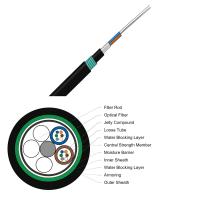 China GYTA53 Direct Burial Armored Fiber Optic Cable with Corrugated Steel Tape Armoring and APL Moisture Barrier for Single Mode G652D Fiber for sale